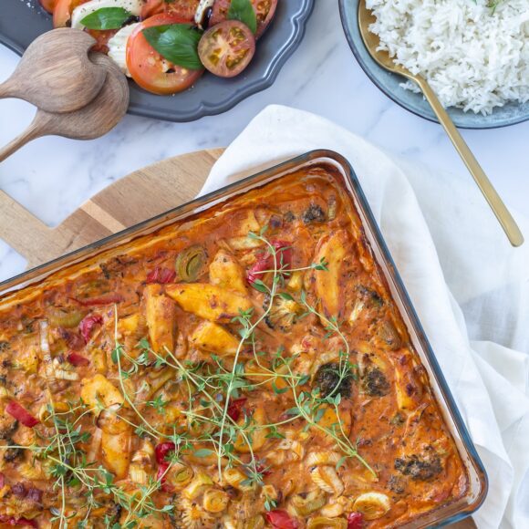 Kylling i fad med pikant ost | Hurtig og lækker hverdagsmad