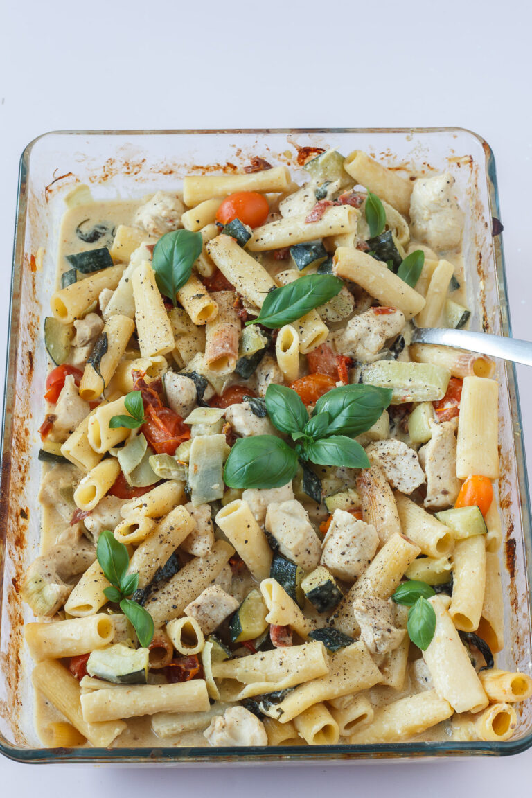Pastafad med kylling - Pasta i ovn